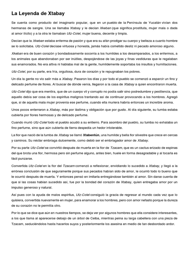 Xtabay Leyenda Maya Leyenda De La Xtabay, Belleza Y Peligro En Las
