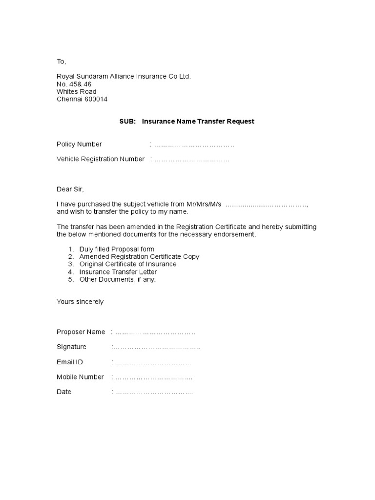 Name Transfer Form | PDF