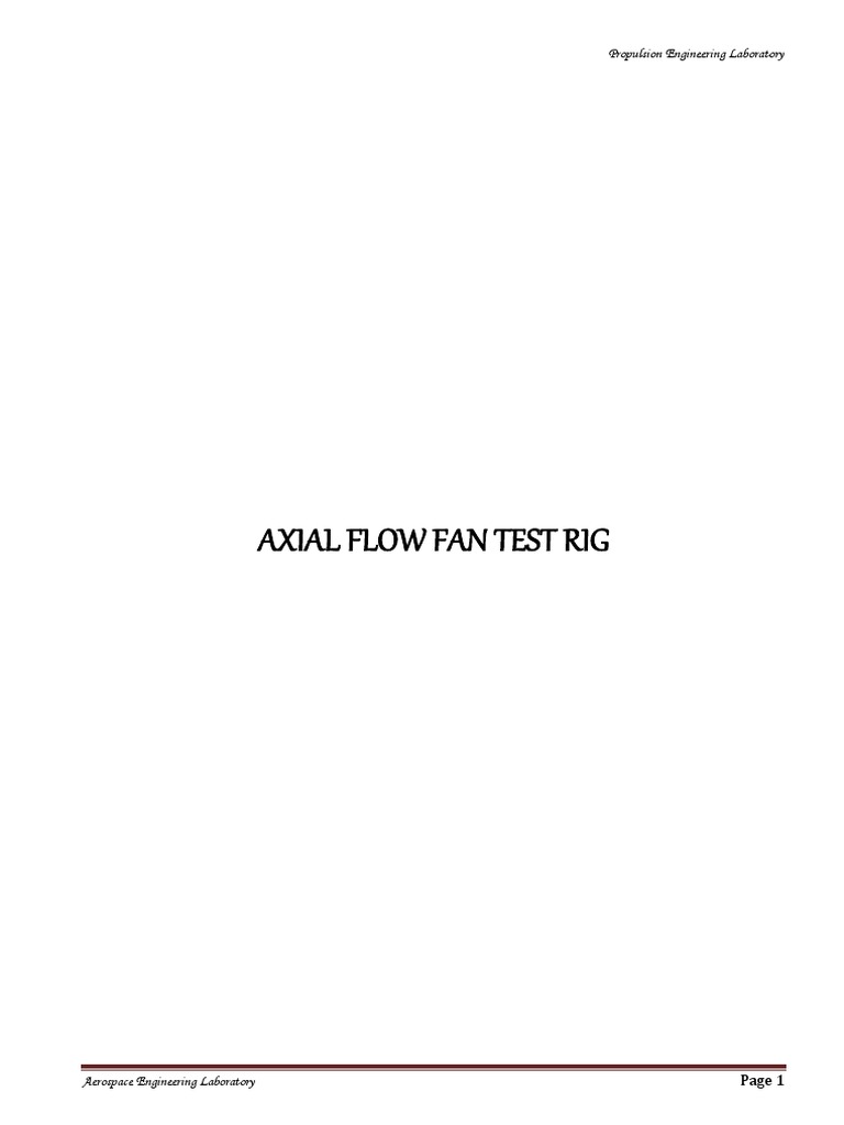 Axial Flow Fan Test Rig Overview | PDF | Flow Measurement | Pressure ...