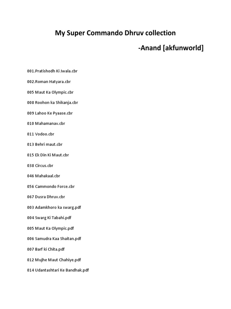 Super Commando Dhruv Collection - Akfunworld | PDF