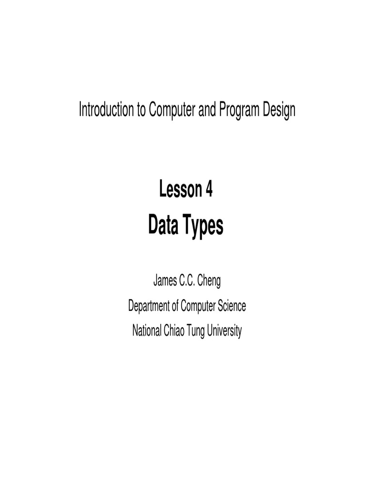 ch04 PDF | PDF | Integer (Computer Science) | Boolean Data Type