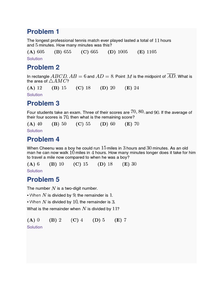 Problem 1: Solution | PDF | Numbers | Area