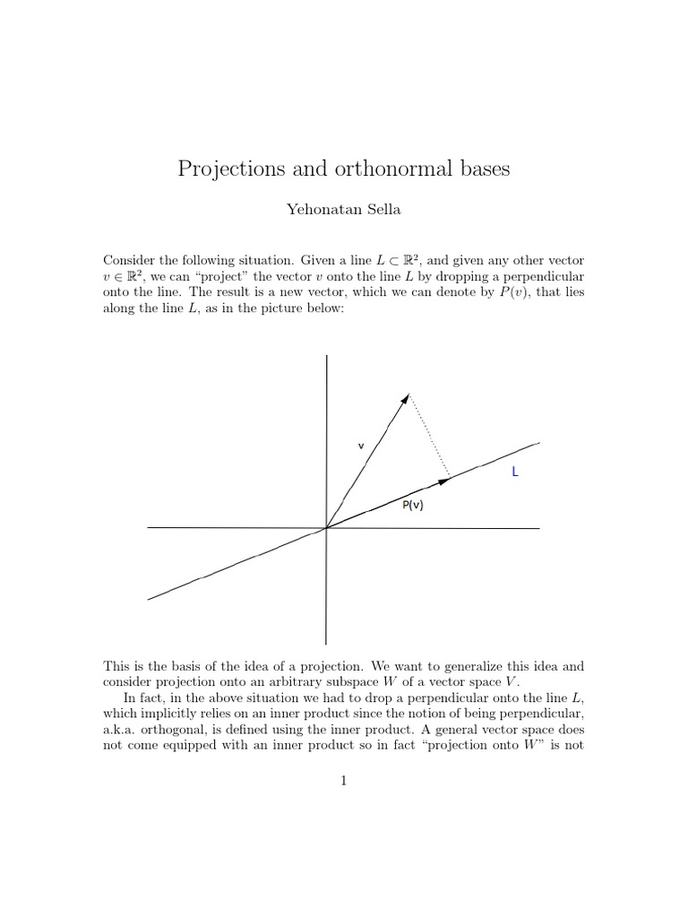 Math 115 Ah Projections | PDF | Basis (Linear Algebra) | Vector Space