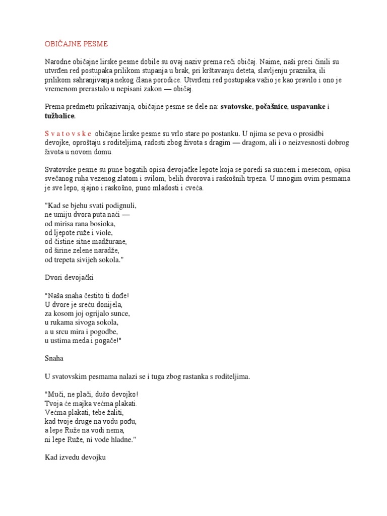 Običajne Pesme | PDF