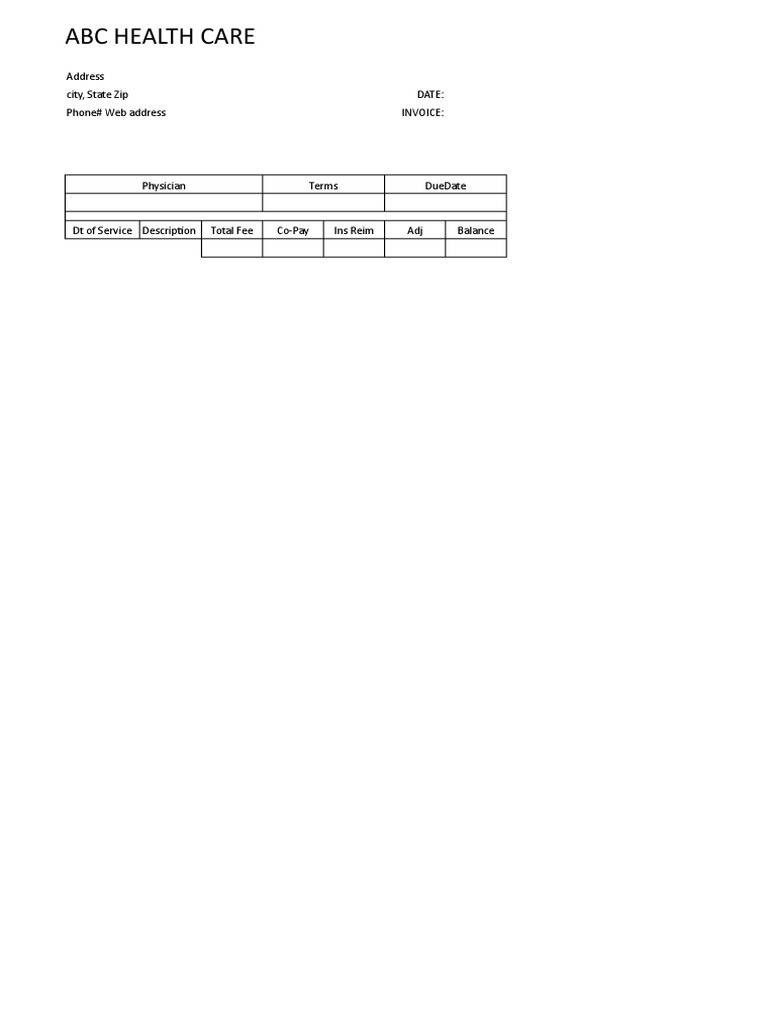 Abc Health Care: Address City, State Zip Date: Phone# Web Address ...