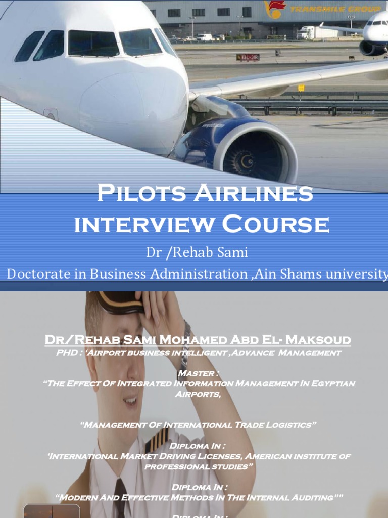 Pilots Airlines Interview Course: DR /rehab Sami Doctorate in Business Administration, Ain Shams ...