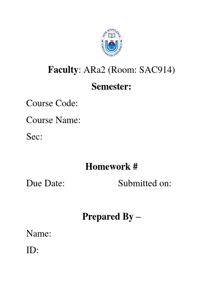 Faculty Homework Submission Template | PDF