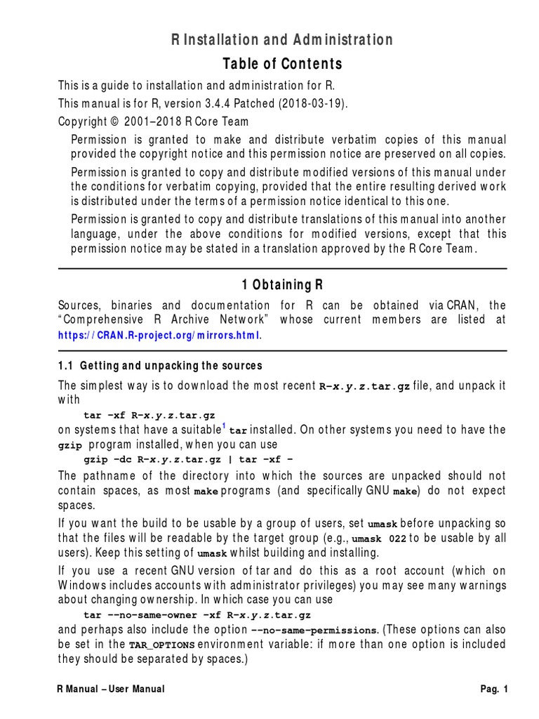 R Manual | PDF | Installation (Computer Programs) | Library (Computing)