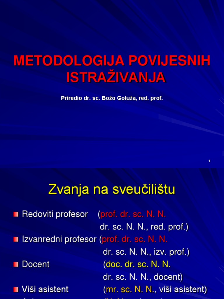 Metodologija Povijesnih Istrazivanja | PDF