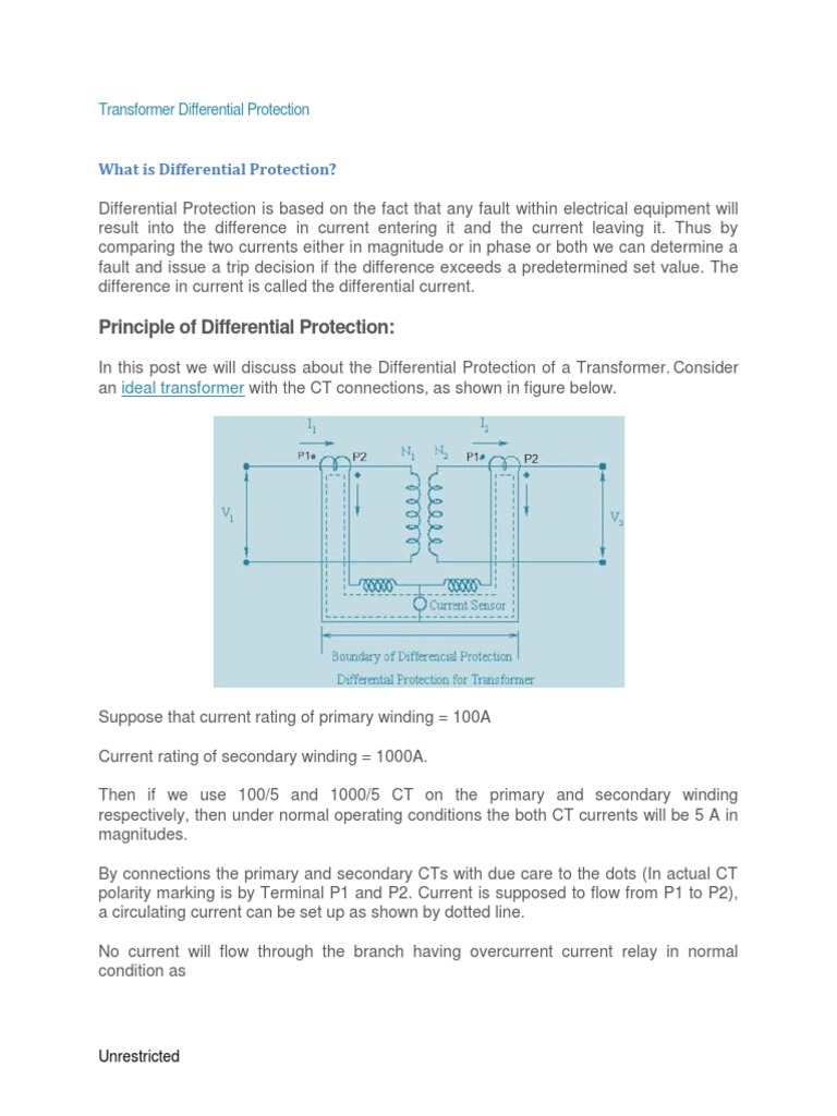 Transformer Differential Protection | PDF | Transformer | Power (Physics)