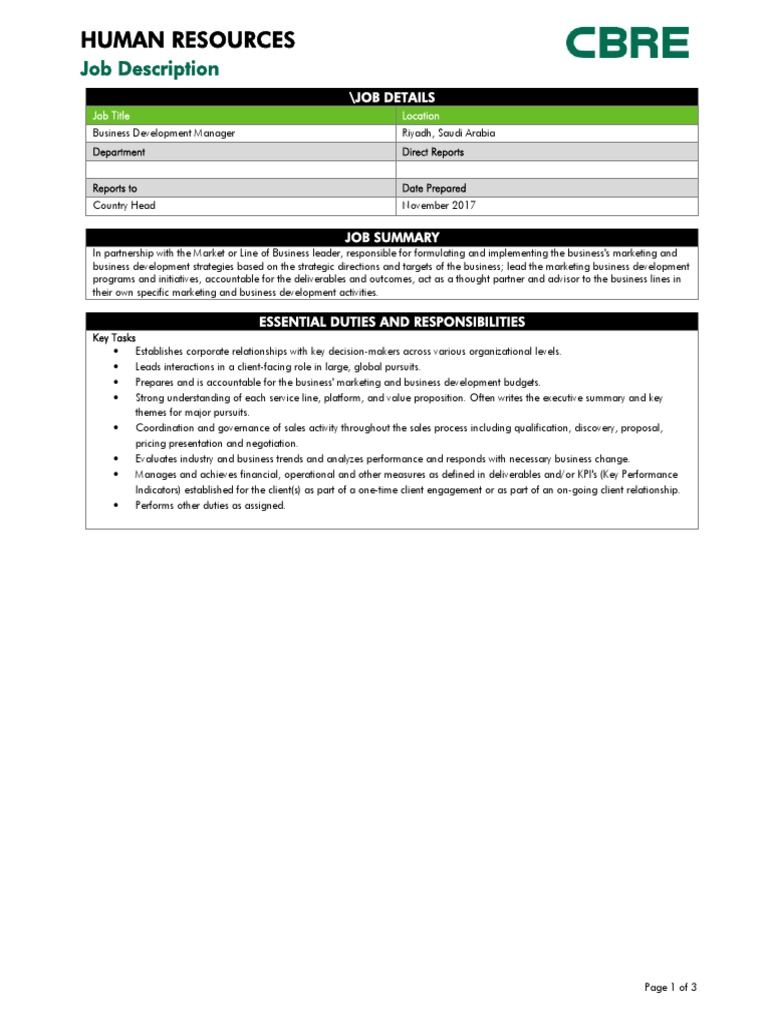 Business Development Manager | PDF | Business Development | Business