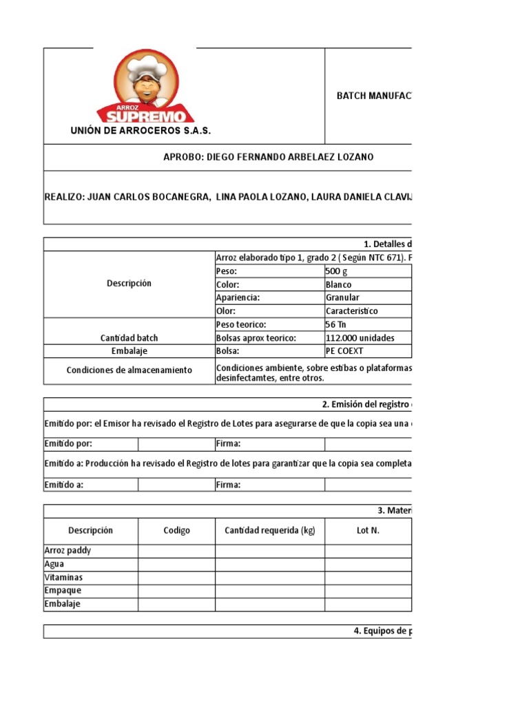 Batch Record Pdf Naturaleza