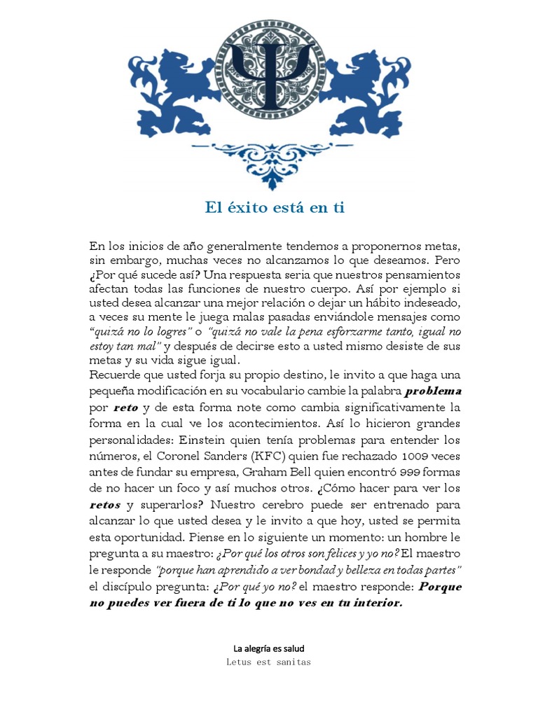 El Éxito Está en Ti | PDF
