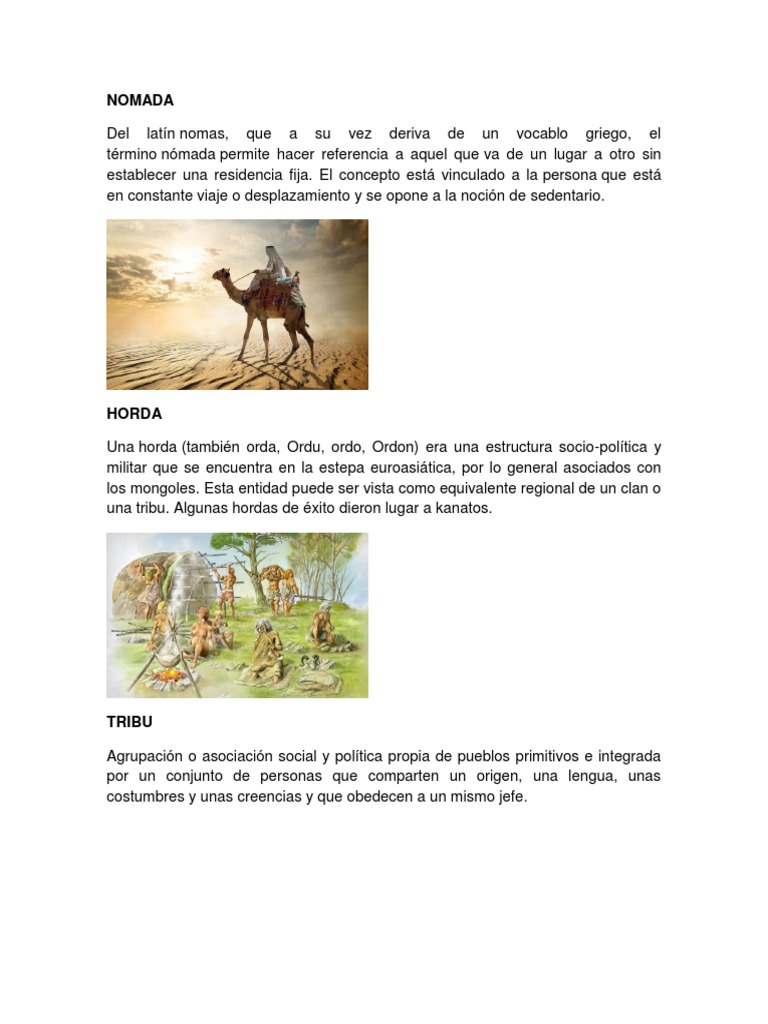 Definición y Concepto de Nómada | PDF | Clanes | Escritura
