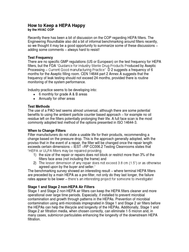 Ispe Hvac Cop Howtokeephepahappy | PDF | Filtration | Nature