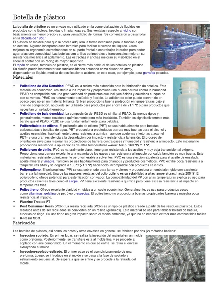 Botella de Plástico | PDF | Botella | Polímeros orgánicos