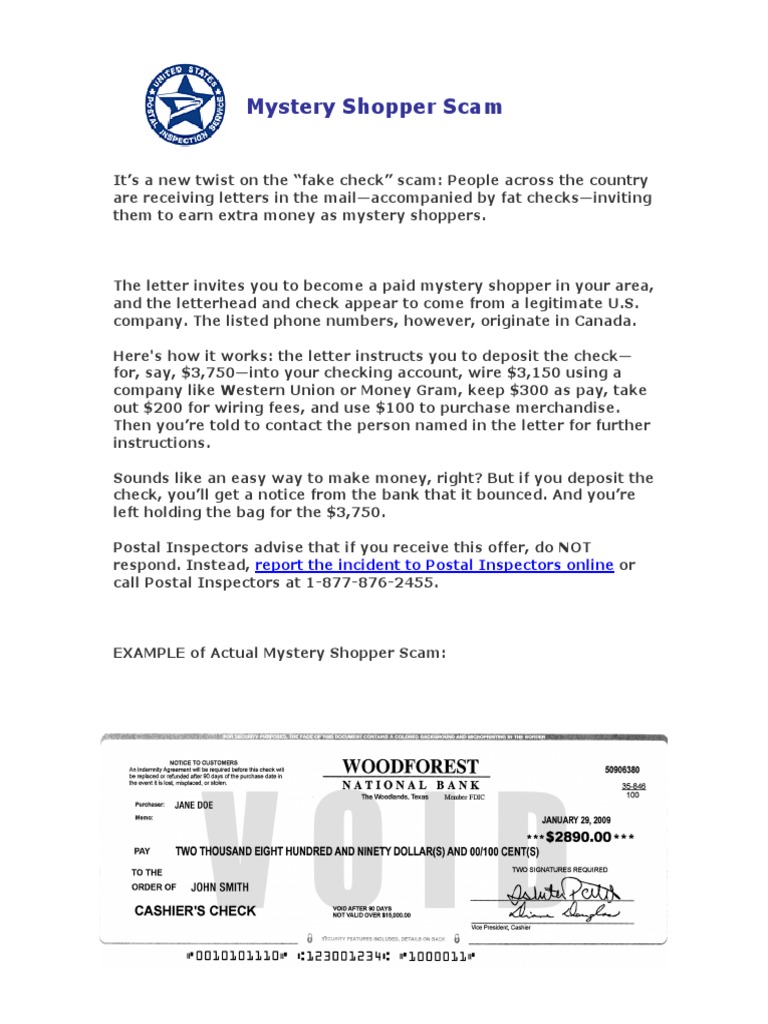 Secret Shopper Scam | PDF