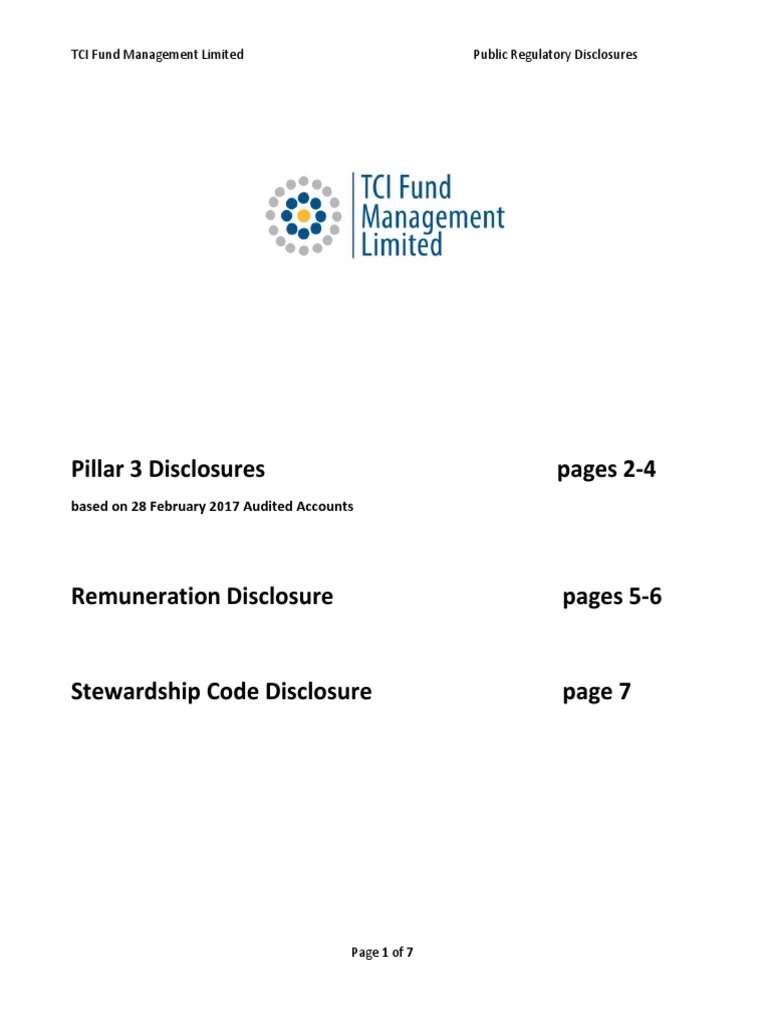 The Children's Investment Fund - TCI Pillar 3 Disclosure - 2017 | PDF ...