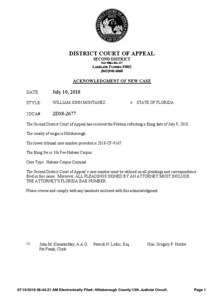 Acknowledgement of New Case | PDF