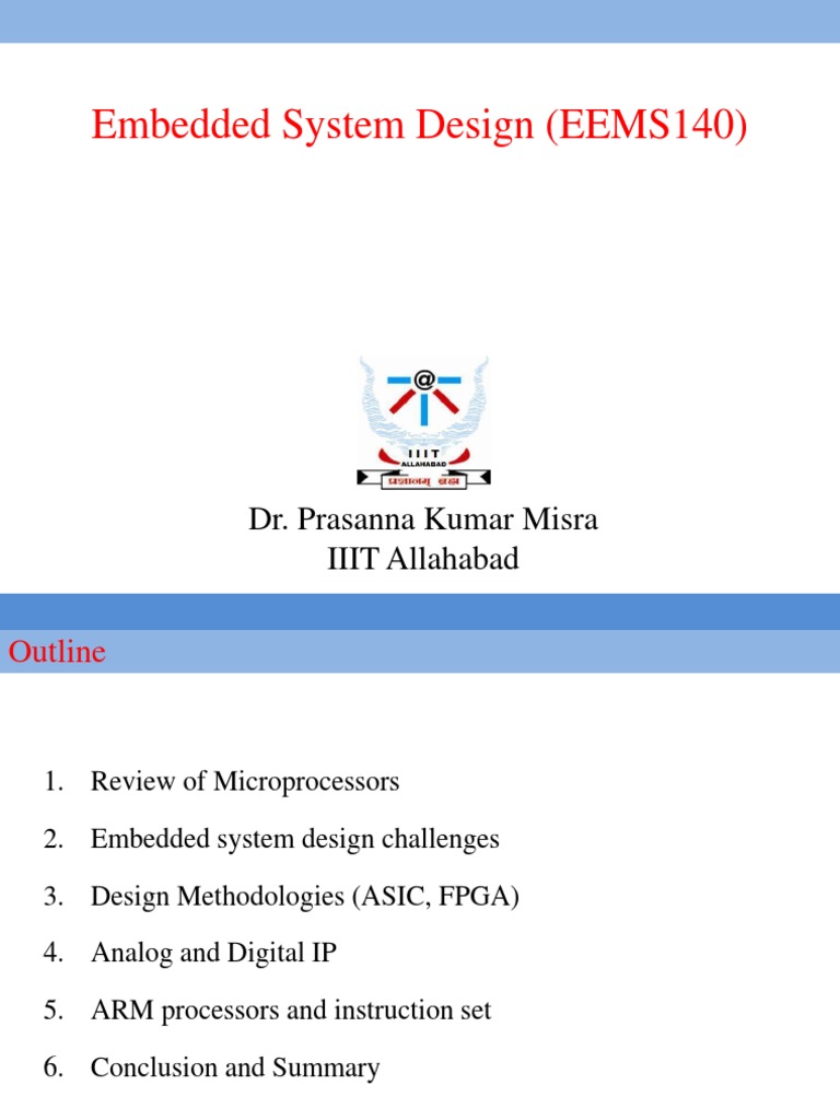 Embedded System Design (EEMS140) : Dr. Prasanna Kumar Misra IIIT Allahabad | PDF | Cpu Cache ...