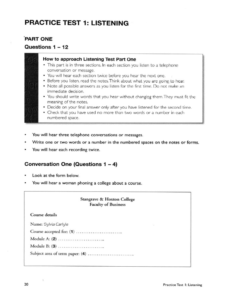 BEC, Vantage, Practice Test 1 | PDF