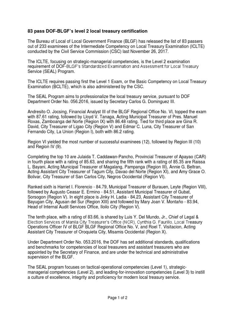 Iclte Press Release 2018 BLGF | PDF | Test (Assessment) | Qualifications