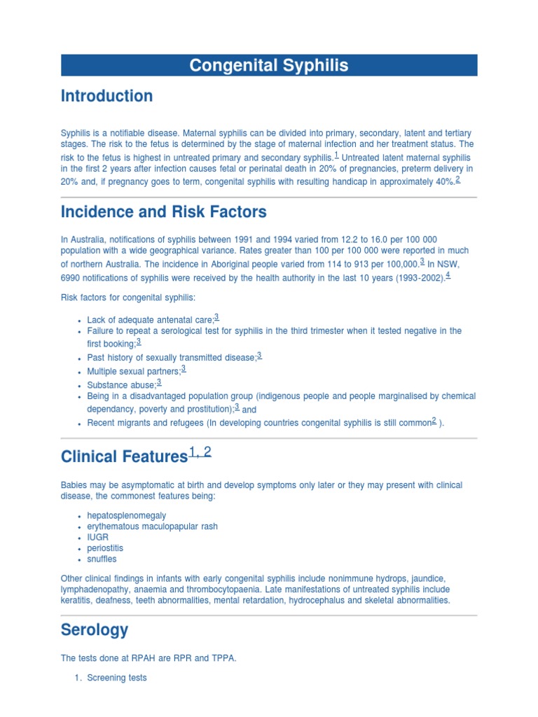 Syphilis | PDF | Health Sciences | Public Health