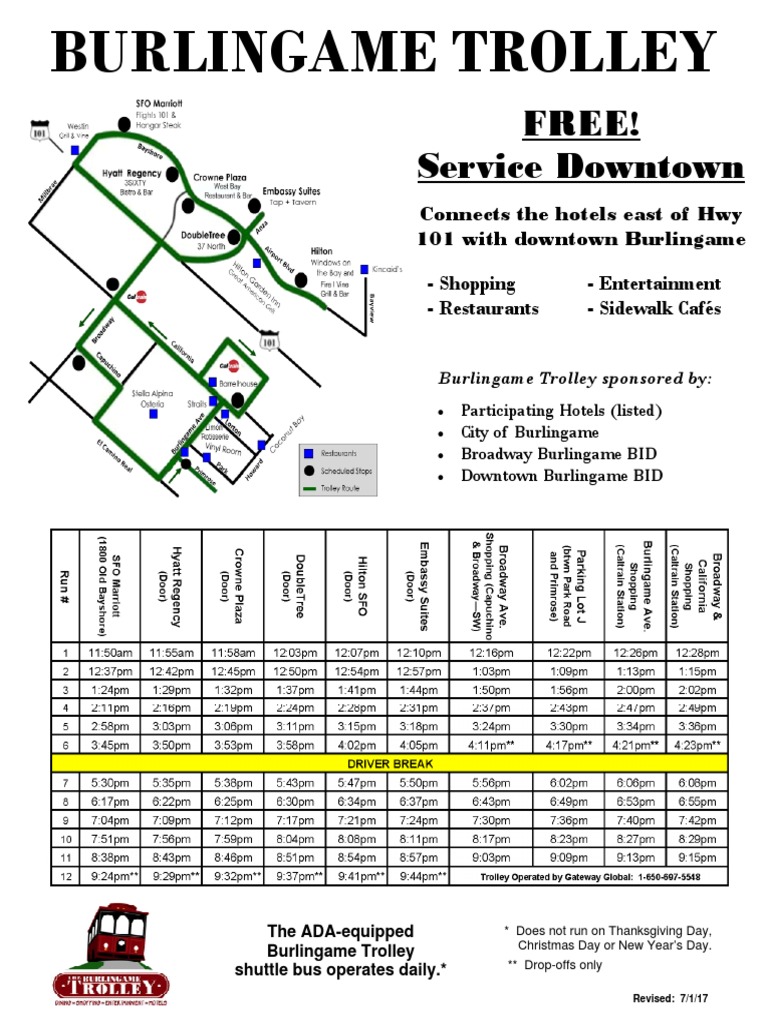 Trolley Schedule | PDF