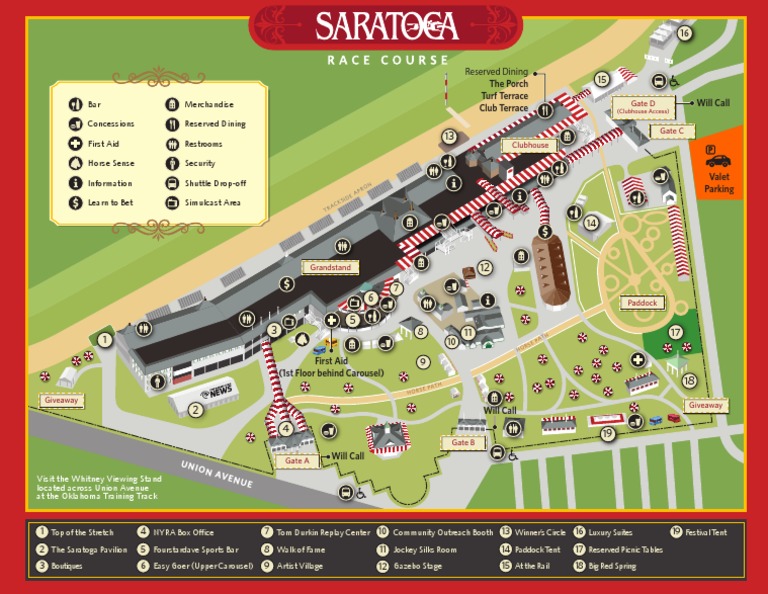 Saratoga Race Course Map | PDF | Horse Racing | Animal Racing
