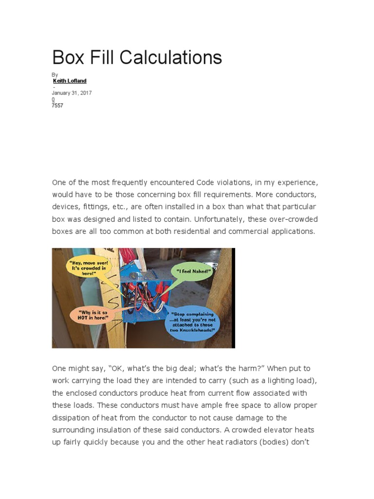 314 Box Calculations | PDF | Electrical Wiring | Electrical Conductor