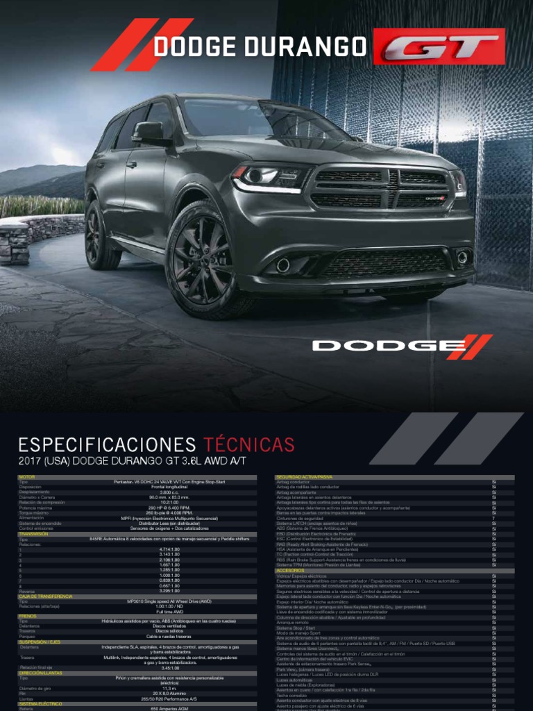 Durango 2017 | PDF | Airbag | Tracción en las cuatro ruedas