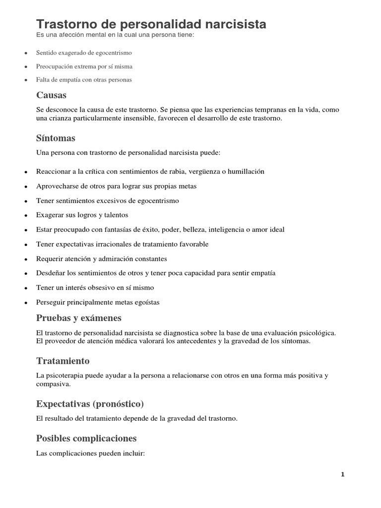 Trastorno de Personalidad Narcisista | Narcisismo | Manual Diagnóstico y Estadístico de los ...
