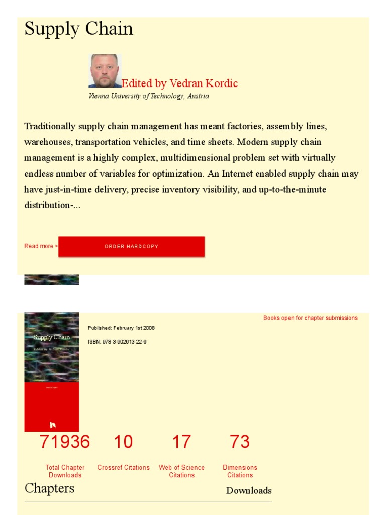 InTechOpen - Book - Supply Chain, Edited by Vedran Kordic | PDF | Game ...