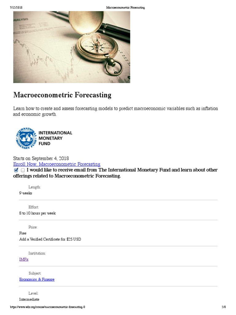 Macroeconometric Forecasting | PDF | Forecasting | Econometrics