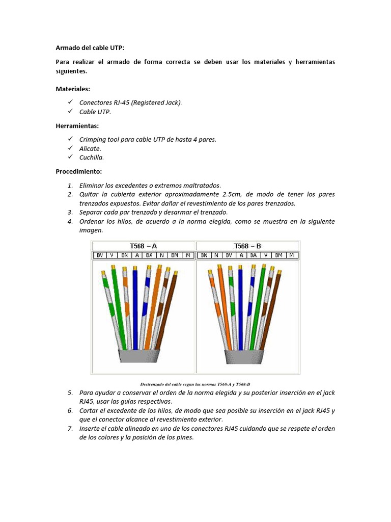 Cómo Armar Un Cable Utp | PDF