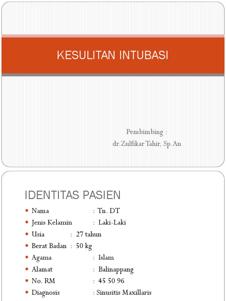 Kesulitan Intubasi pada Sinusitis | PDF
