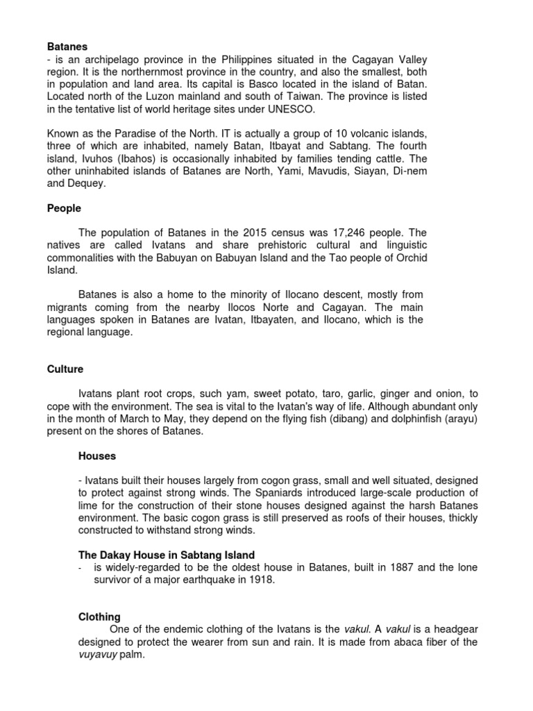 Batanes | PDF | Philippines