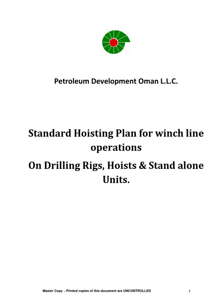 Standard Hoisting Plan for Winch Operations | PDF | Clutch | Elevator