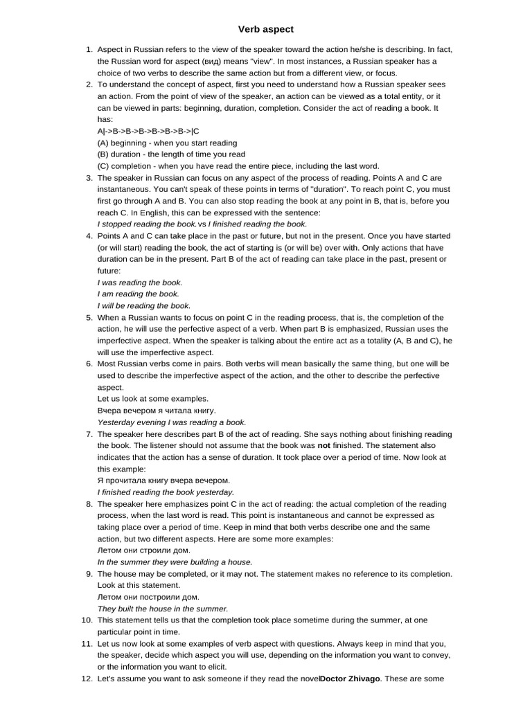 Aspect | PDF | Grammatical Tense | Grammar