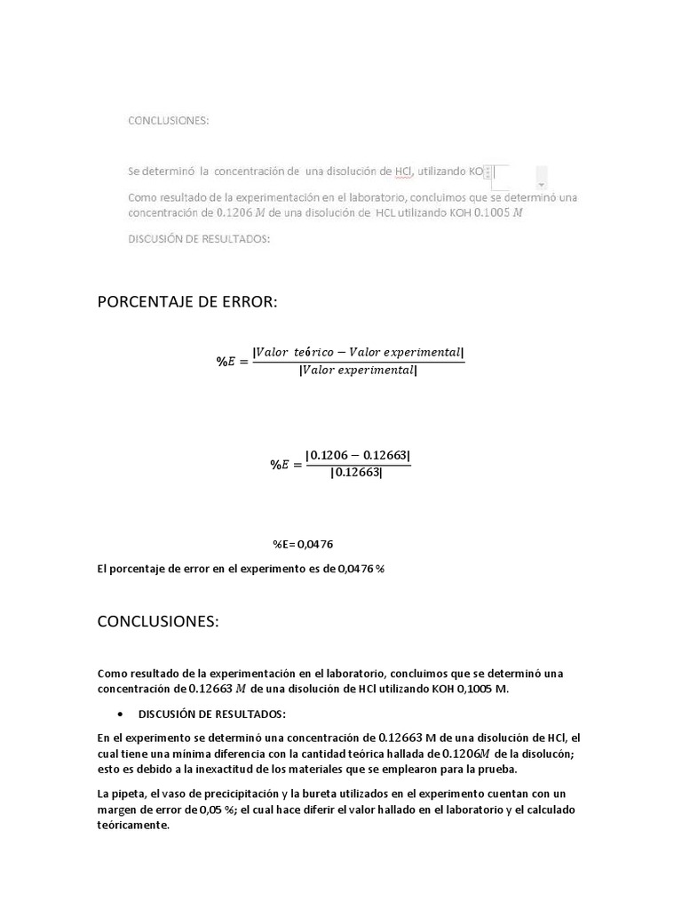 Porcentaje de Error | PDF