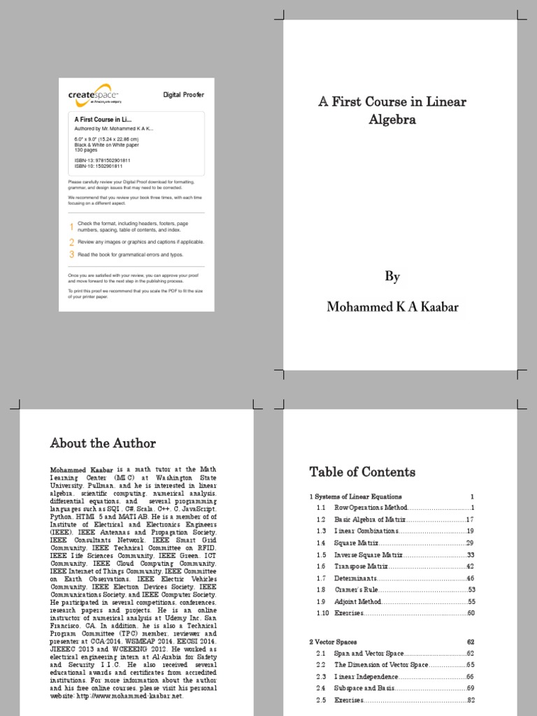 Linear Alg | PDF | System Of Linear Equations | Matrix (Mathematics)