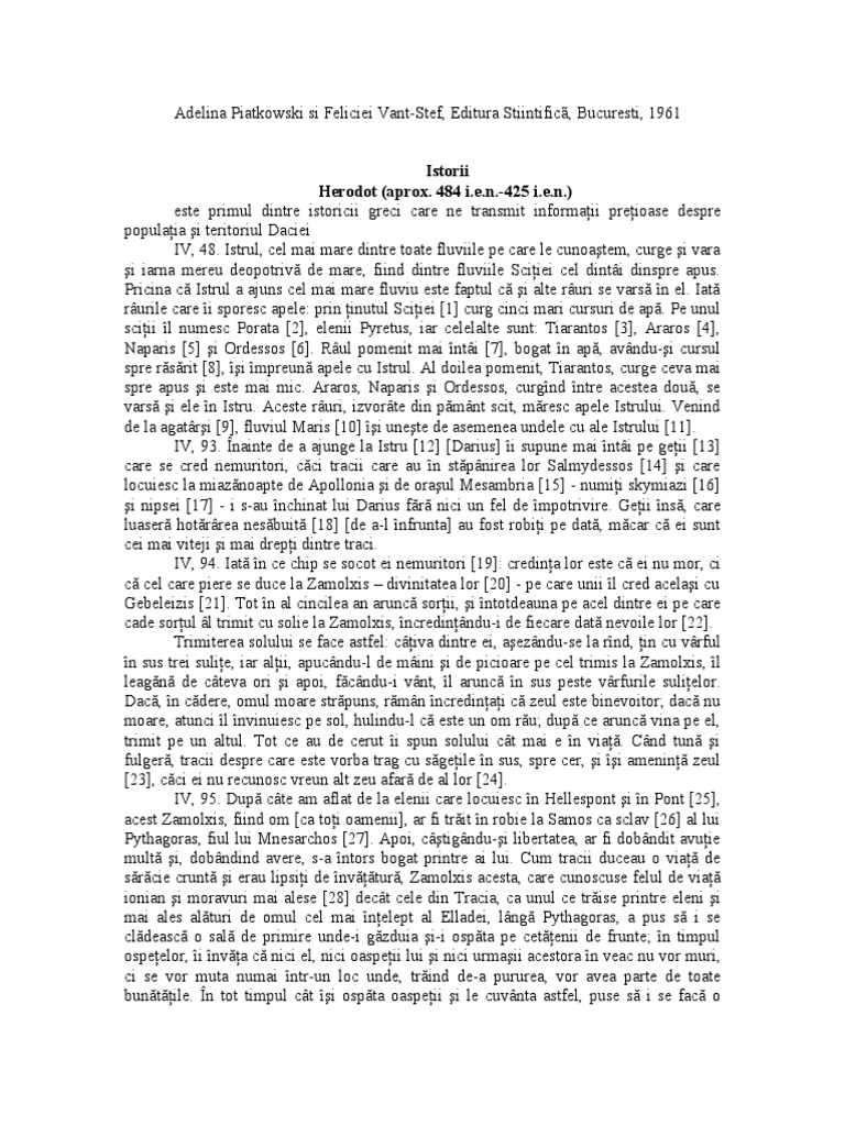 !! Herodot Despre TRACI !! PDF | PDF