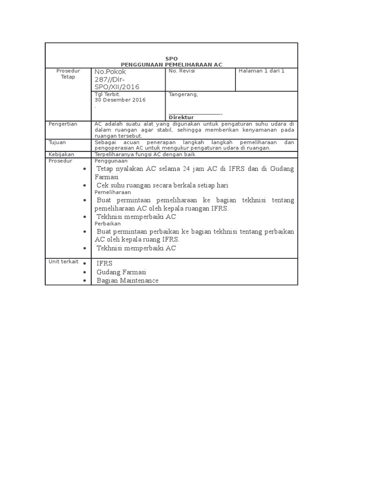 Spo Maintenance Ac | PDF