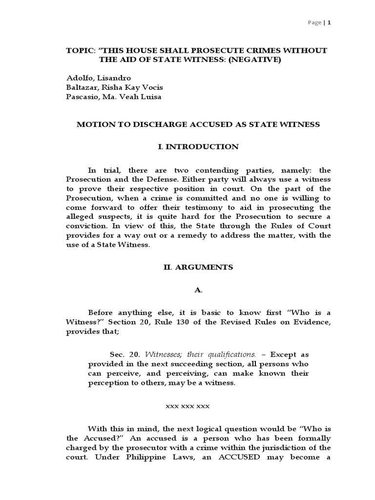 State Witness | PDF | Witness | Prosecutor