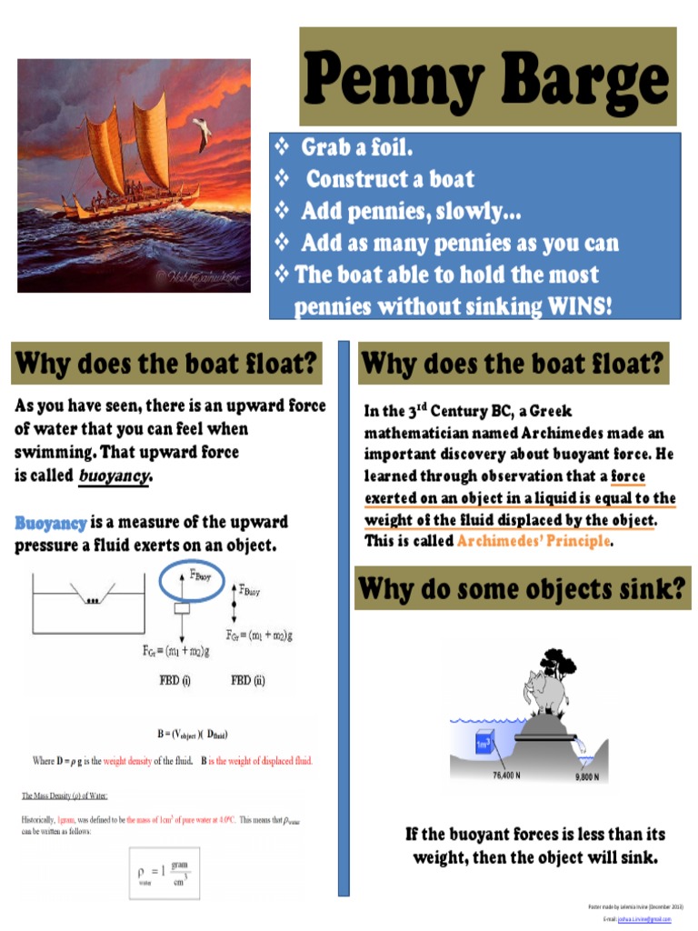 Grab A Foil. Construct A Boat Add Pennies, Slowly Add As Many Pennies ...