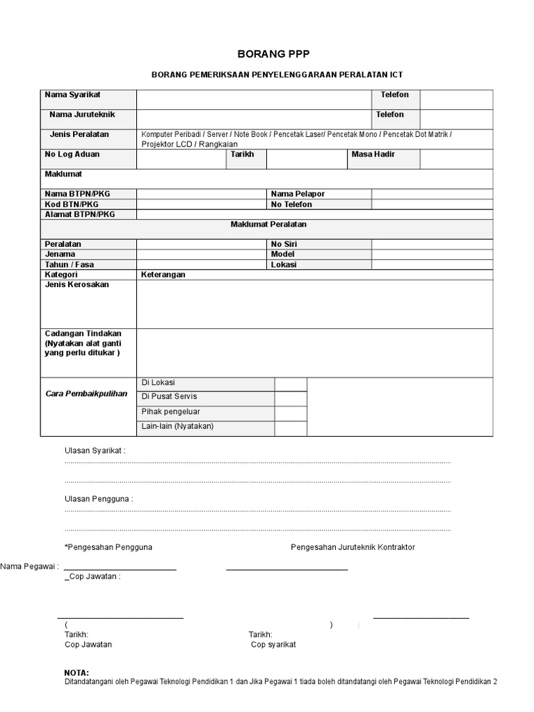 Borang PPP | PDF