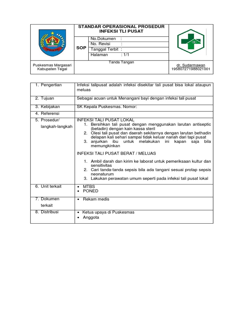 Sop Infeksi Tali Pusat | PDF