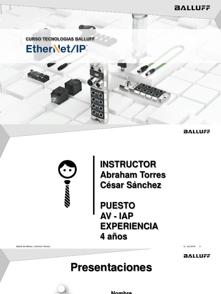 Presentación Taller EtherNetIP | PDF | Dirección IP | Red de computadoras