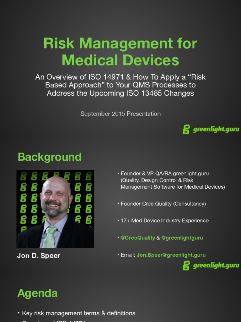 Risk Management For Medical Devices Webinar Slides | Download Free PDF ...