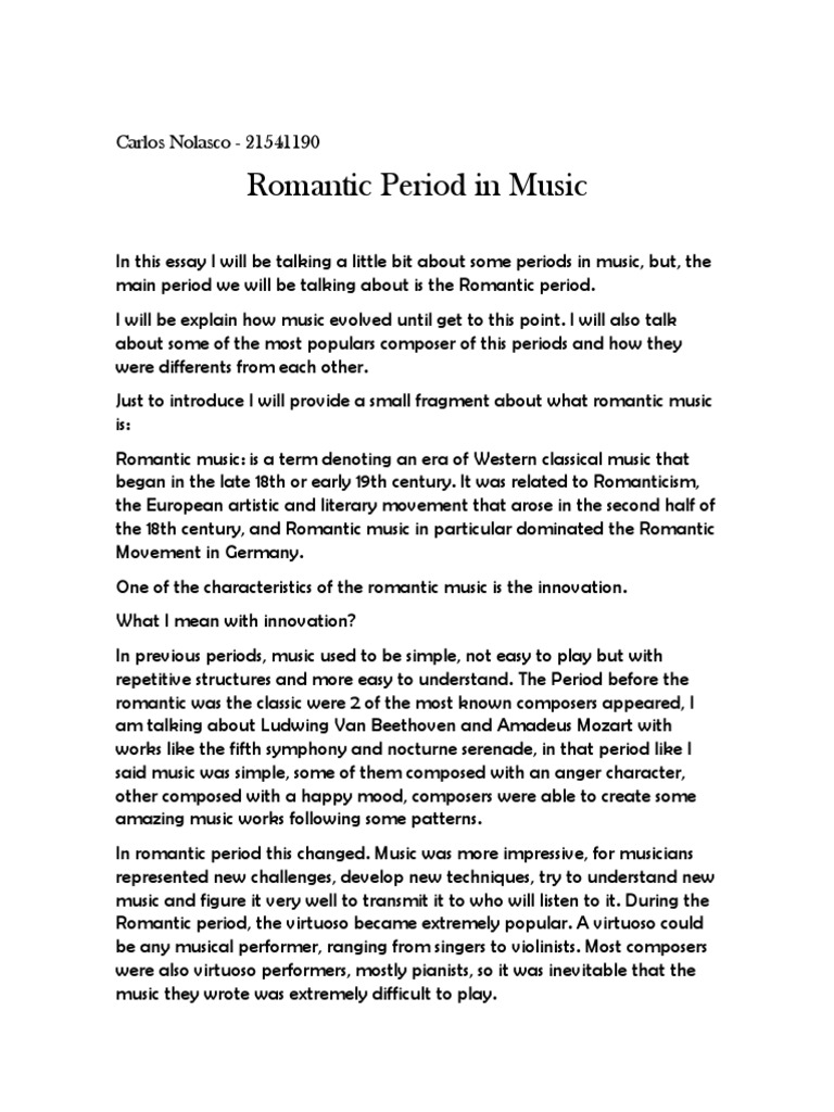 Romantic Period in Music | PDF | Romantic Music | Romanticism